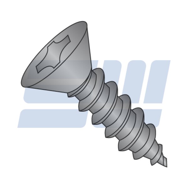 #6-20x3/4" Phillips Flat Type-AB Self-Tapping Screw Steel Plated Black Zinc