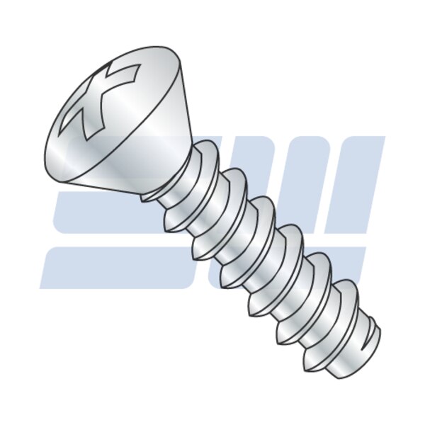 #6-20x3/4" Phillips Oval Type-B Self-Tapping Screw Steel Plated Clear Zinc