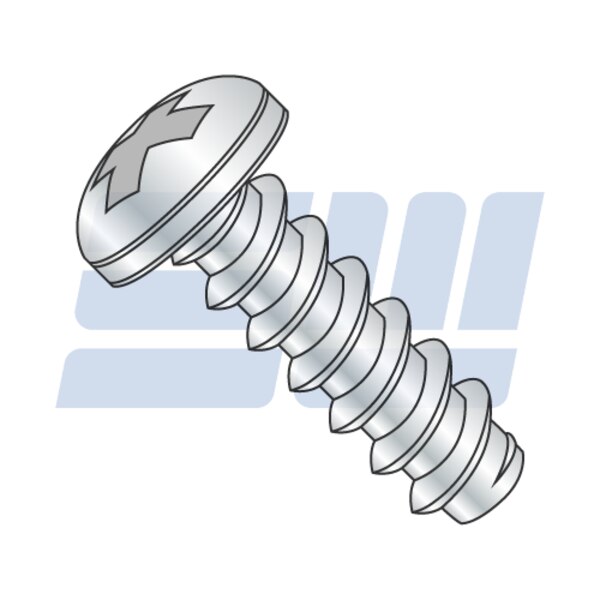 #8-18x1-3/4" Phillips Pan Type-B Self-Tapping Screw Steel Plated Clear Zinc