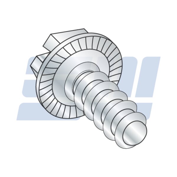 #6-20x3/8" Slotted Hex Washer, Serrated Type-B Self-Tapping Screw Steel ...