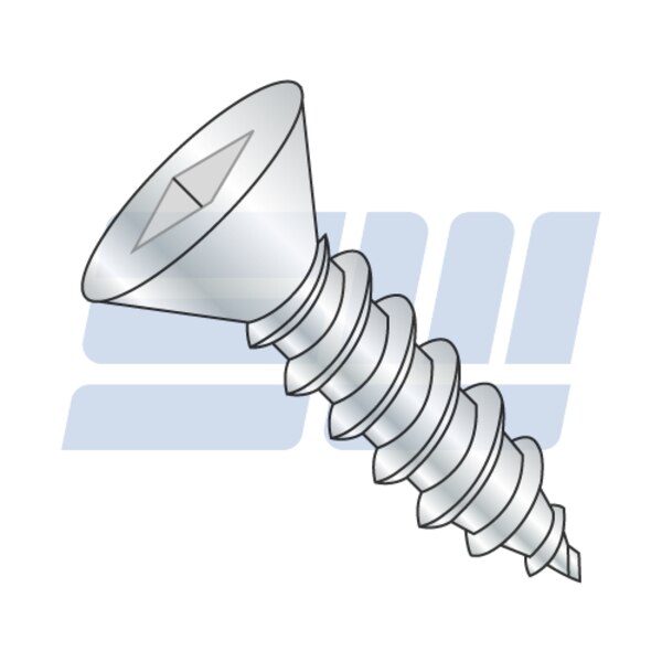 #6-18x3/4" Square Flat Type-A Self-Tapping Screw Steel Plated Clear Zinc