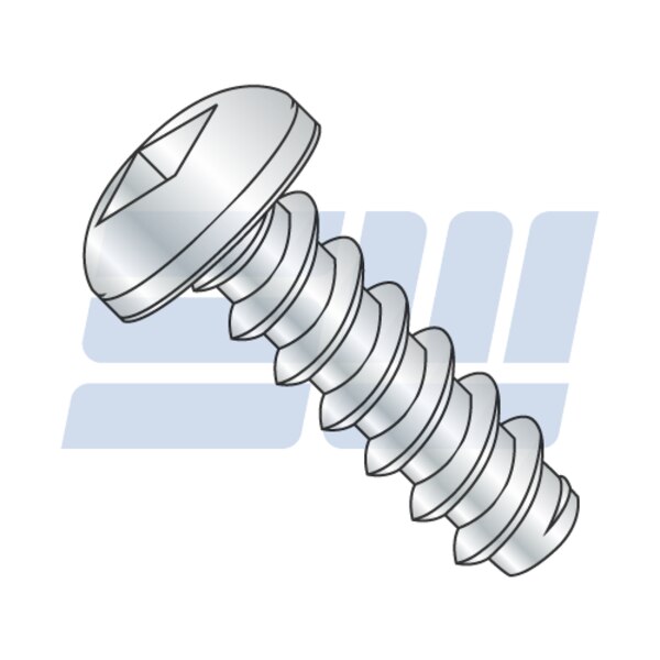 #6-20x3/8" Square Pan Type-B Self-Tapping Screw Steel Plated Clear Zinc