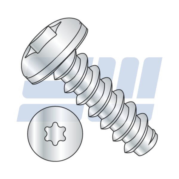 #4-24x1/4" 6-Lobe Pan Type-B Self-Tapping Screw Steel Plated Clear Zinc
